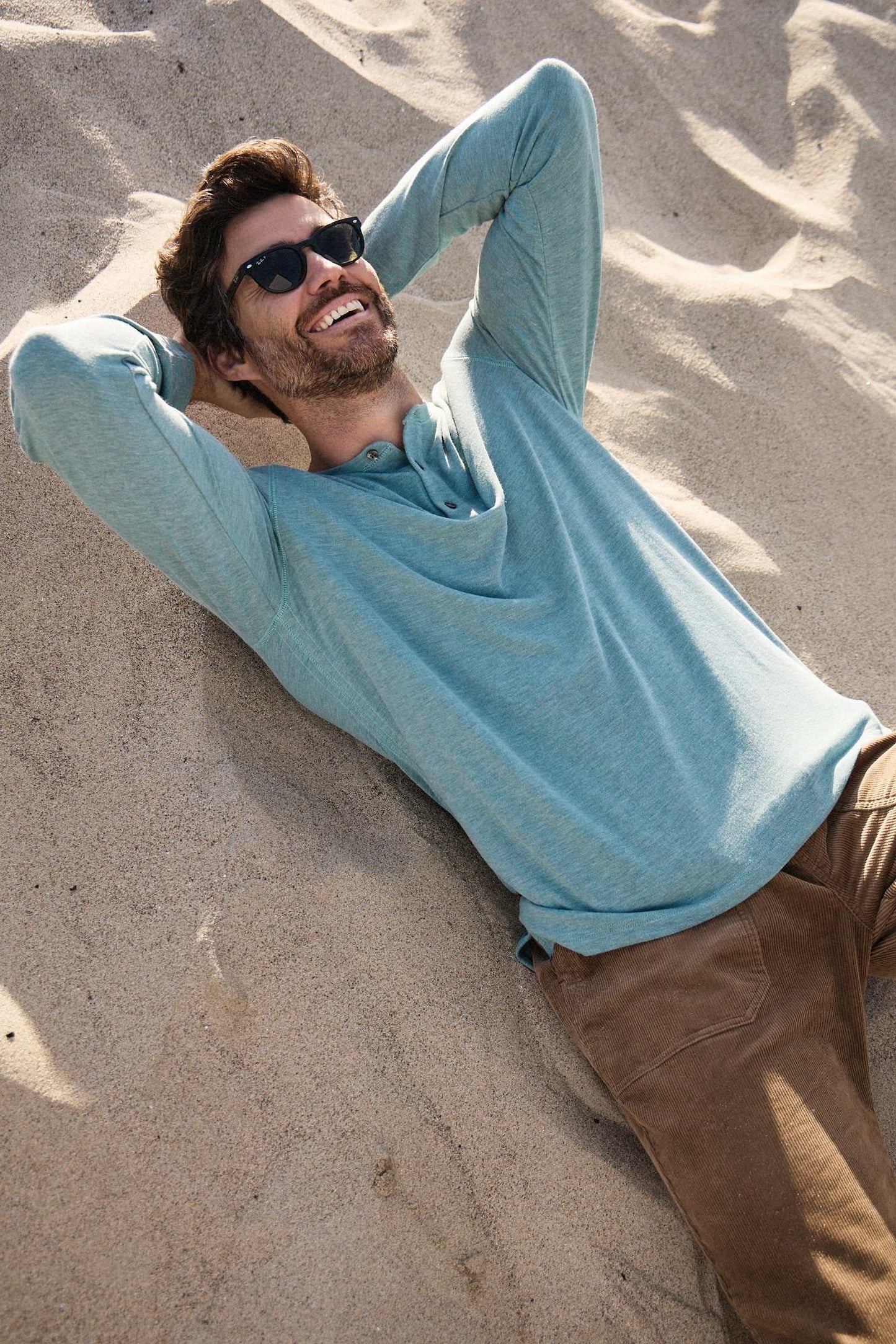 Sean Ultra Soft Classic Henley - Aqua Heather – Jeans.com