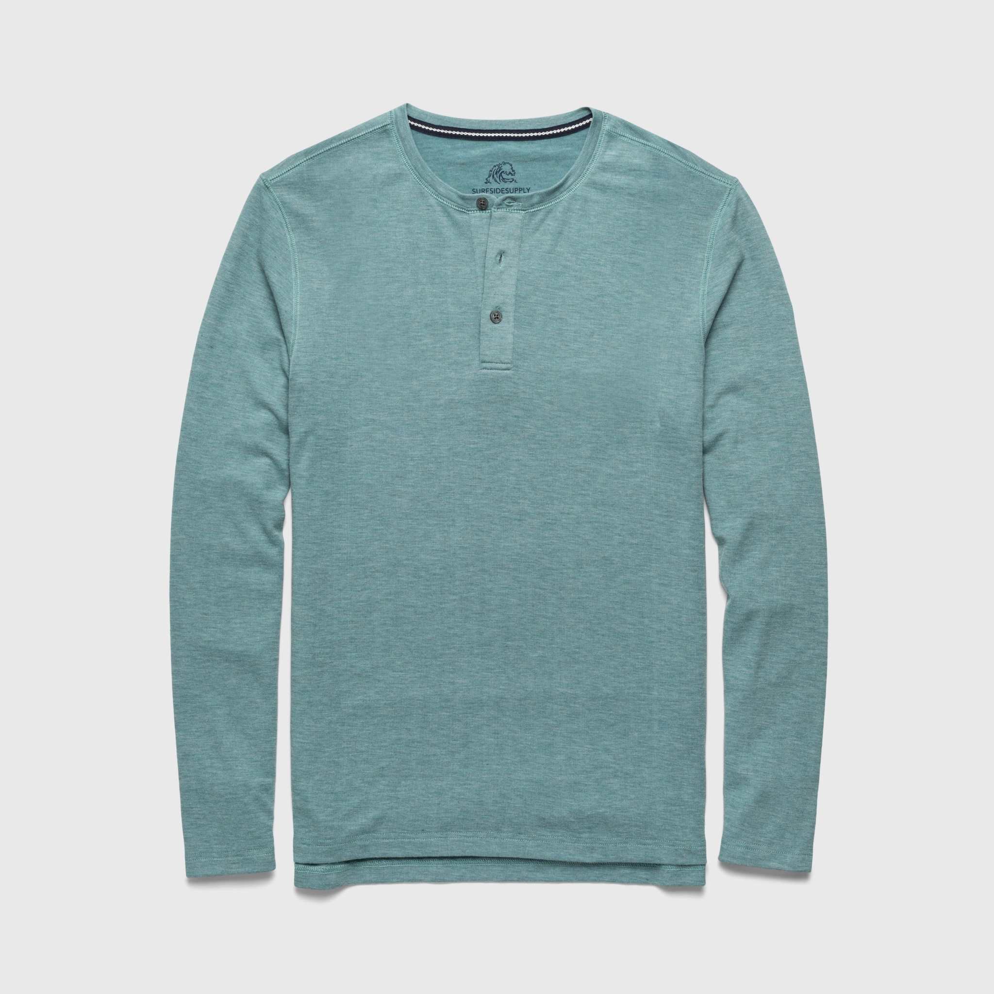 Sean Ultra Soft Classic Henley - Aqua Heather – Jeans.com