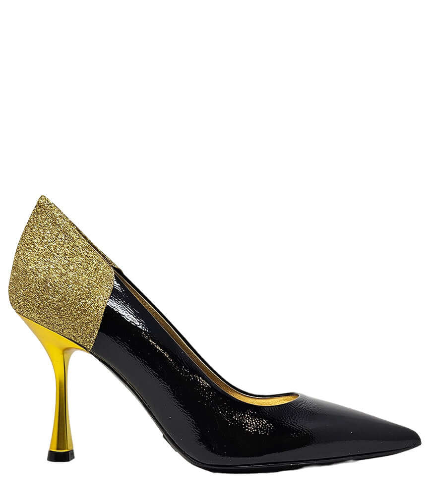 Alena Black/Gold High Heel Glitter Pump – Jeans.com